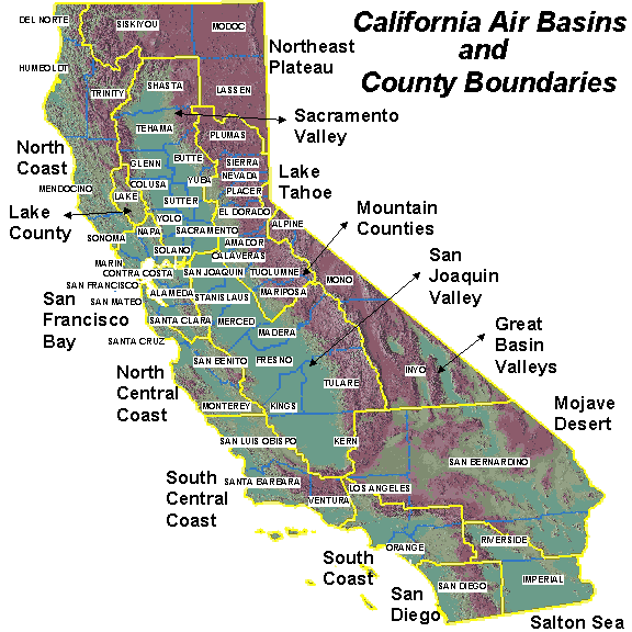 Air Basins and Counties within California